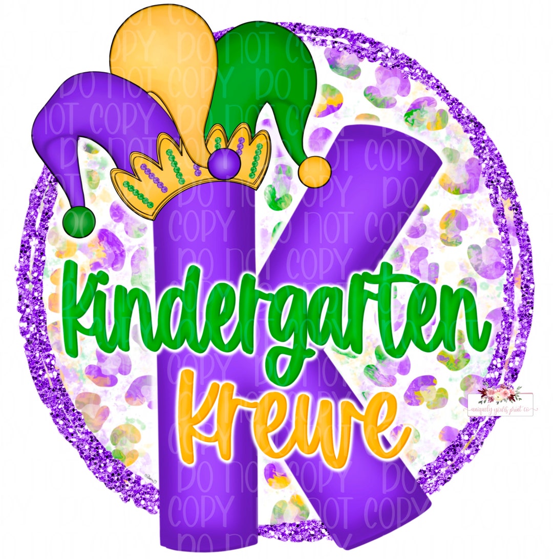 Kindergarten Mardi Gras Krewe Digital Design | Bright Cheetah Tie Dye ...