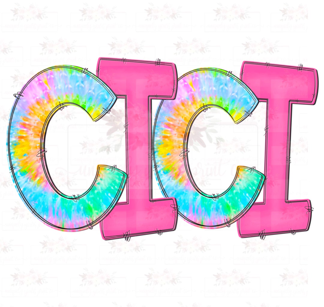 Cici Doodle | Tie Dye & Pink | Png | Hand Drawn | PNG | Sublimation ...