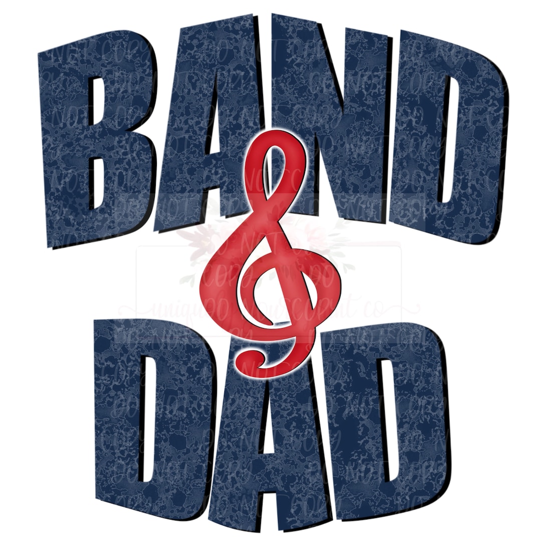 Band Dad Digital Design | Navy & Red Band | Hand Drawn | PNG ...
