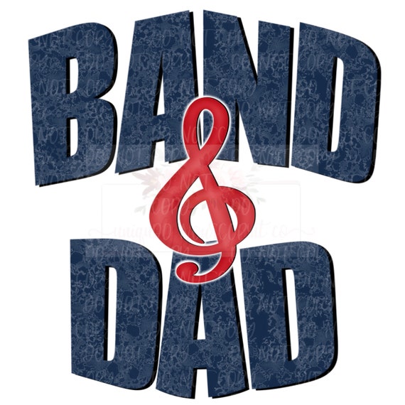 Band Dad Digital Design Navy & Red Band Hand Drawn PNG - Etsy