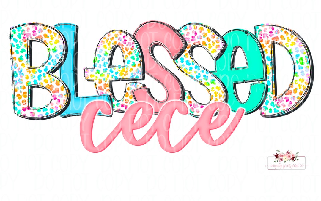 Blessed Cece Digital Design Download |bright Cheetah Tie Dye Colors ...