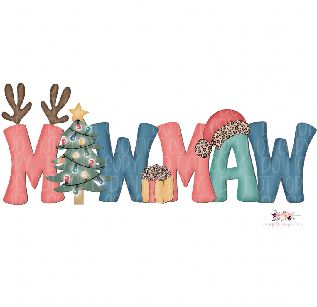 Christmas Maw Maw Digital Design | PNG | Reindeer Christmas Tree ...