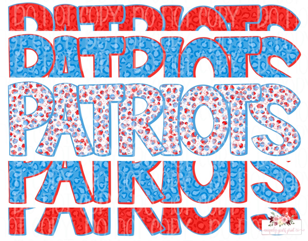 Patriots Digital Design | Patriot Mascot Stack | Red and Columbia Blue ...