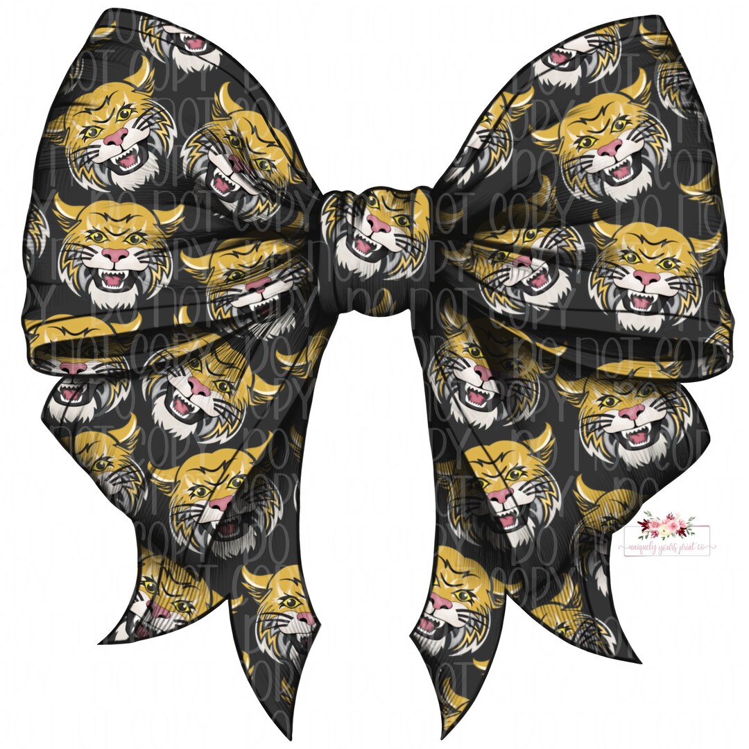 Wildcat Coquette Bow Digital Design | Hand Drawn | PNG | Digital ...