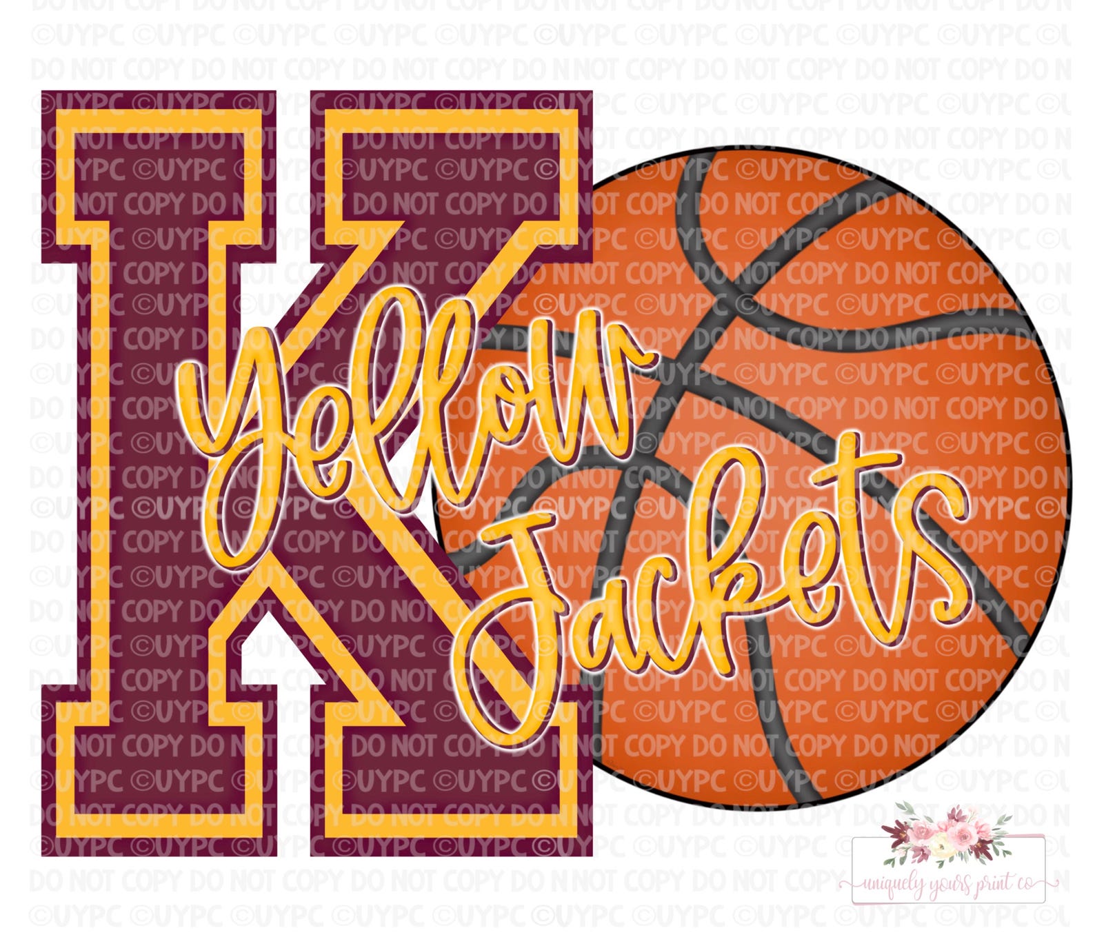 Yellow Jackets Basketball Graphic | Maroon and Gold (digital Download ...