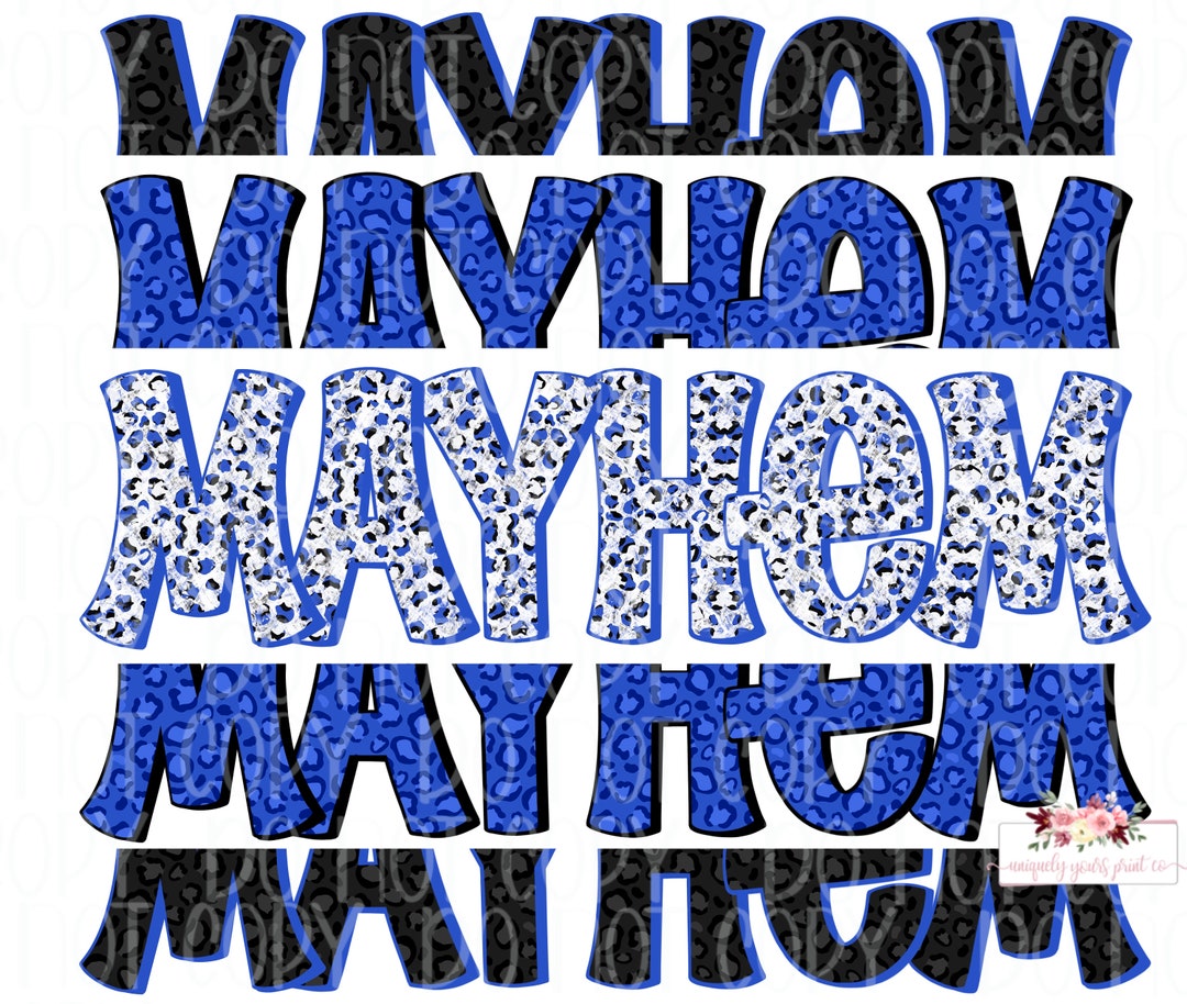 Royal Blue & Black Mayhem Digital Design | Hand Drawn | Mascot ...