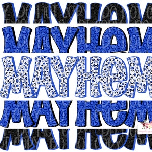 Royal Blue & Black Mayhem Digital Design | Hand Drawn | Mascot ...