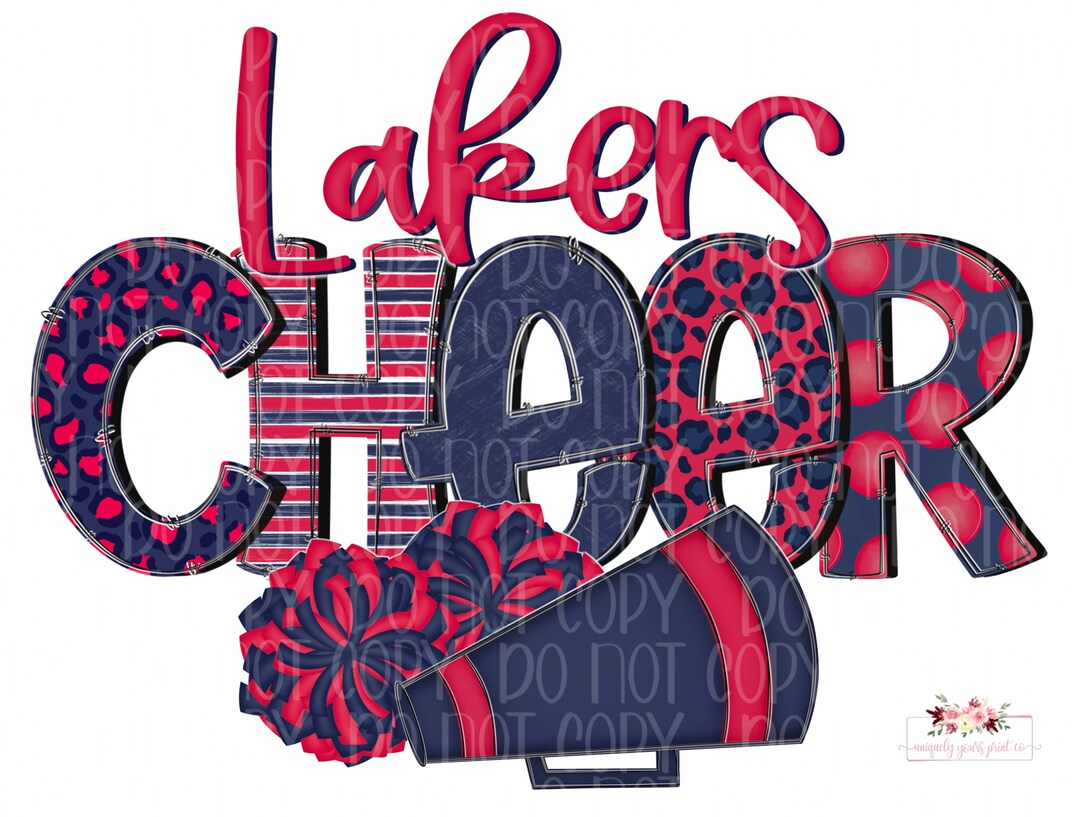 RC Lakers Cheer Digital Design | Navy and Red Lakers | Hand Drawn | PNG ...