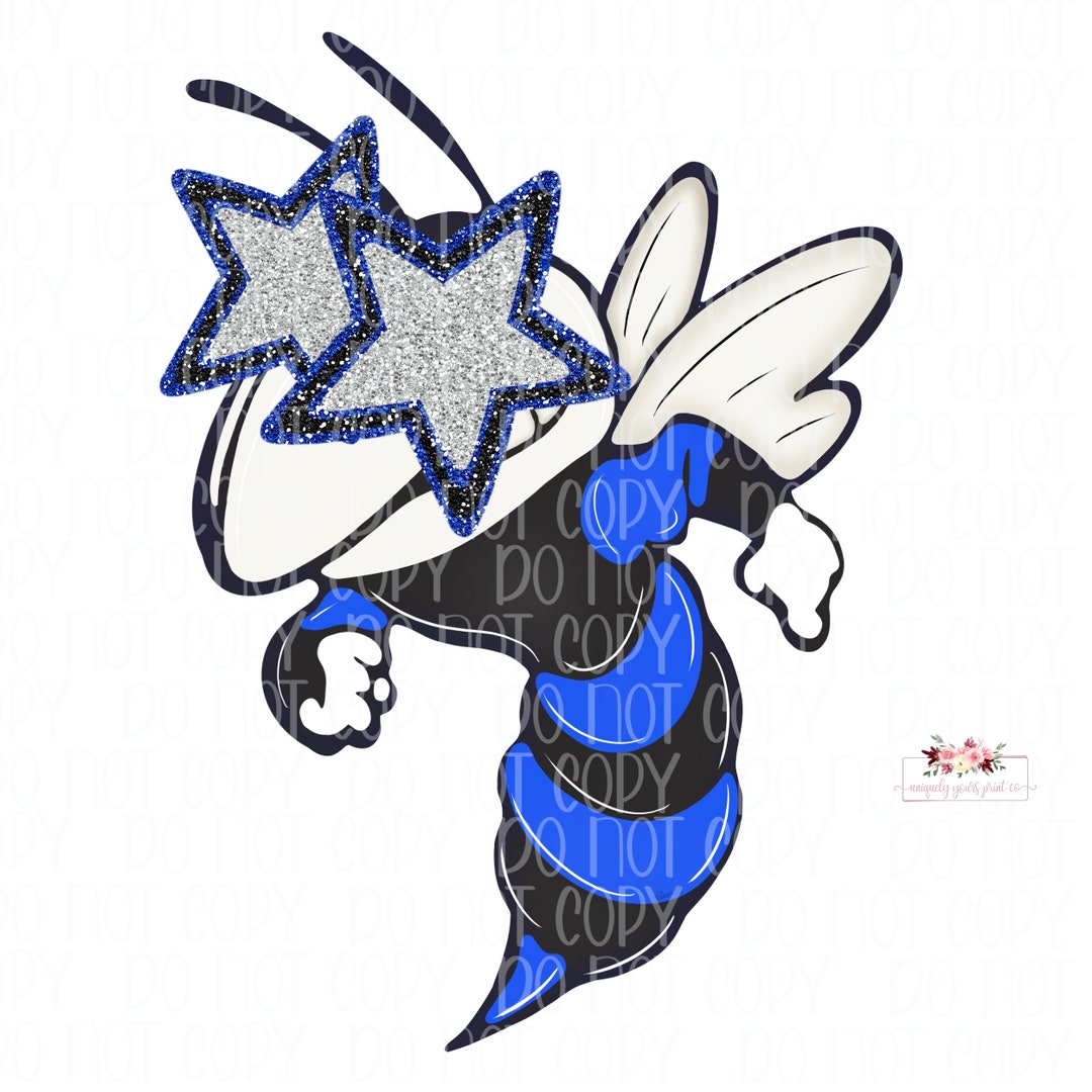 Preppy Star Eyed Mascot | Royal Blue Black & White Jackets Hornets ...