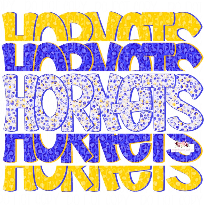 Royal Blue & Gold Hornets Mascot Design | Cheetah Leopard Print ...