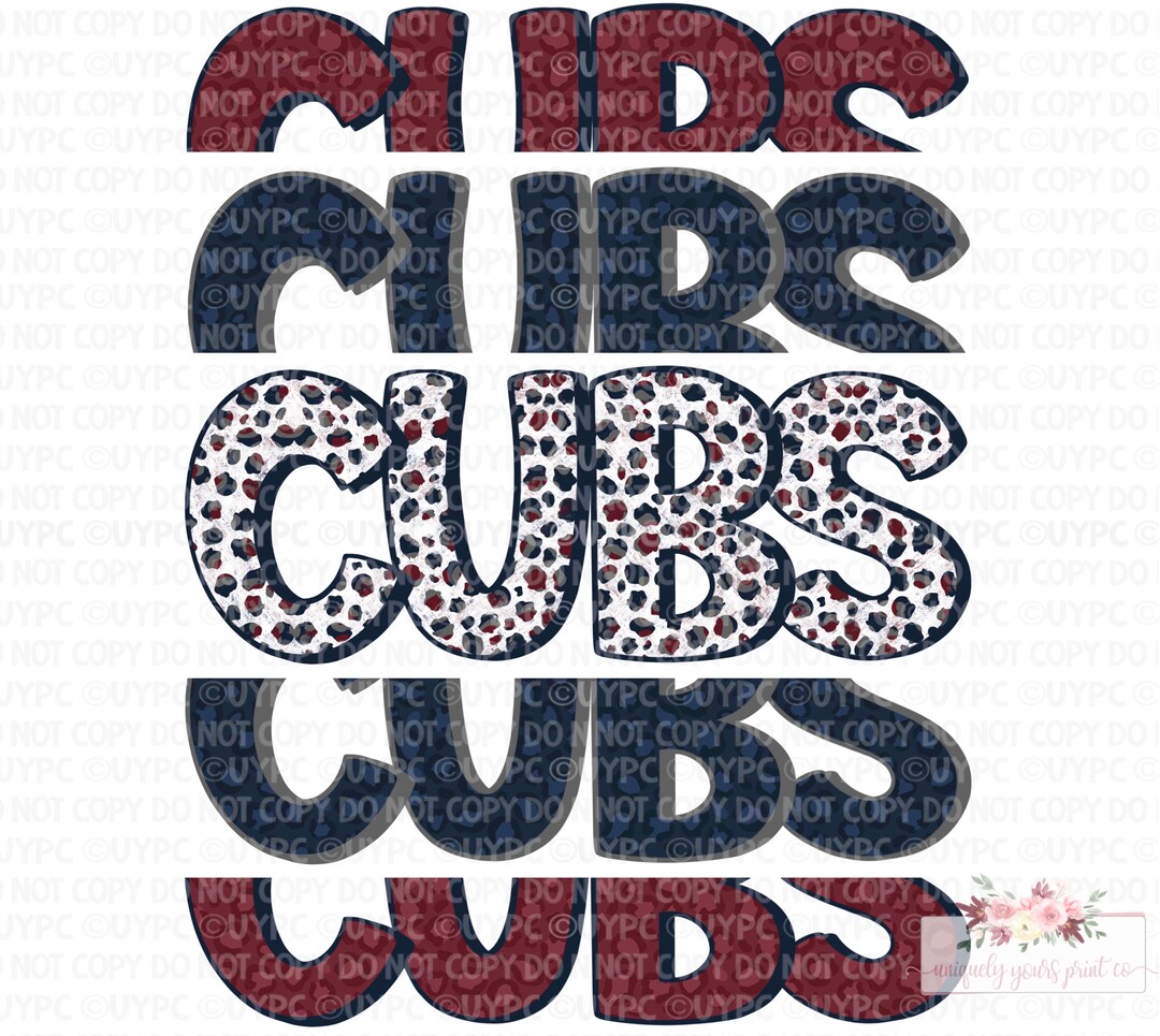 Cubs Digital Design | Navy Maroon Gray| Cub School Mascot | Stacked ...