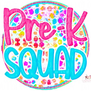 Pre-k Squad Digital Design | Bright Cheetah Tie Dye | Preschool PNG ...