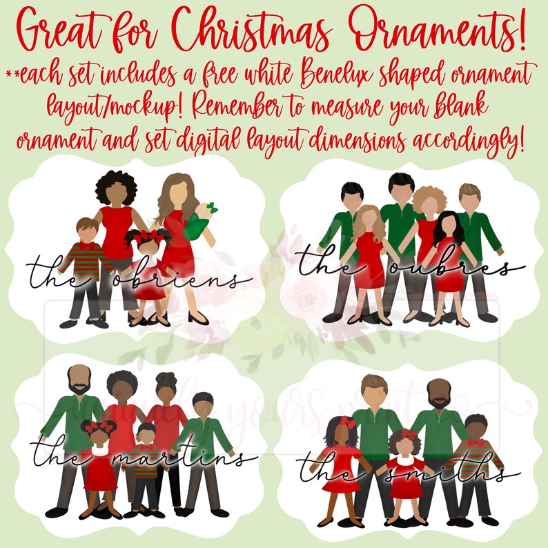 Expresso Skin Tone Family Christmas Ornament Design Stick - Etsy