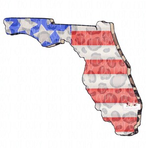 Florida Patriotic Digital Design | Leopard USA | Florida Printable ...