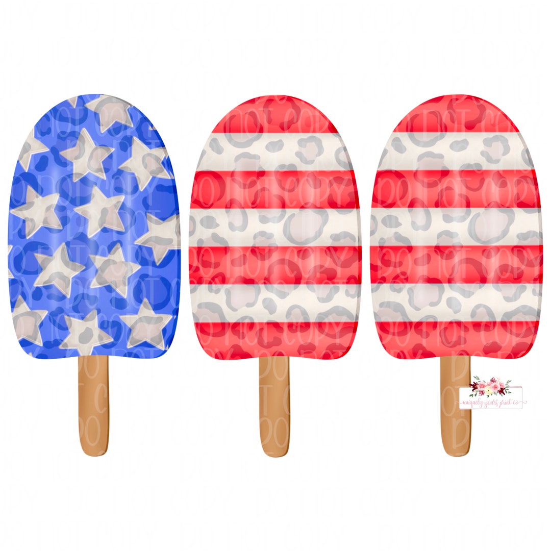Patriotic Ice Pop Trio Digital Design | Red White & Blue US Flag ...