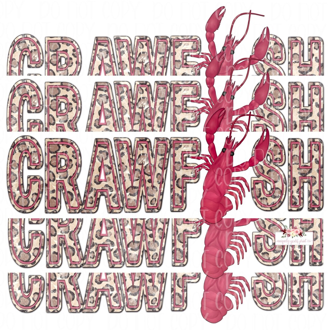 Crawfish Digital Art Download | Stacked Leopard Distressed Crawfish ...