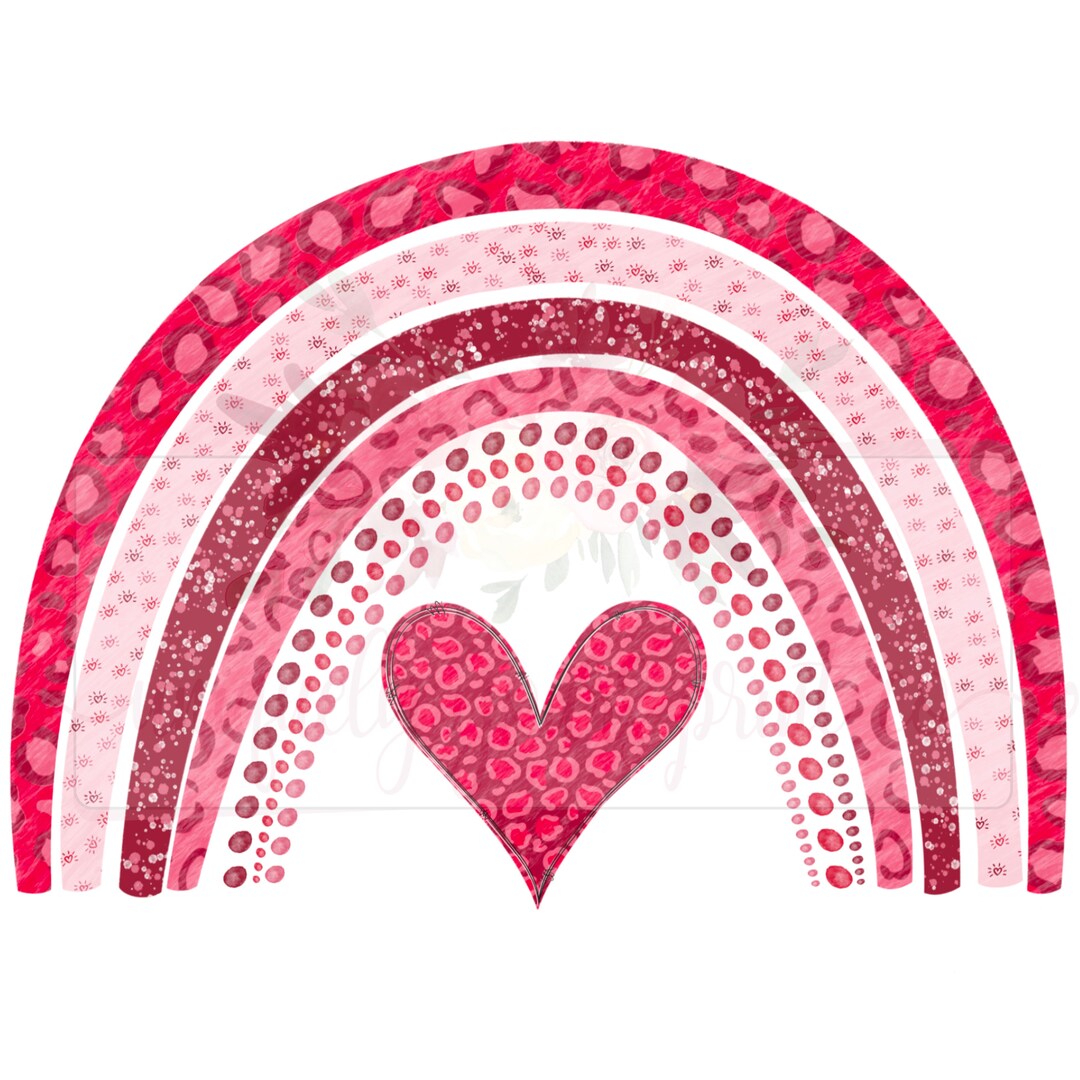 Valentine Boho Rainbow PNG | Valentines Day Sublimation | Printable ...