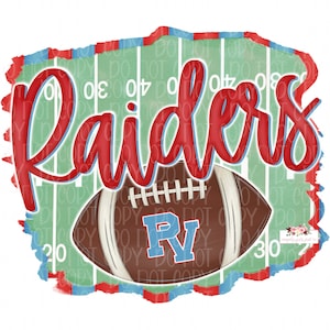 PV Raiders Football Digital Design Download | Red and Columbia Blue ...