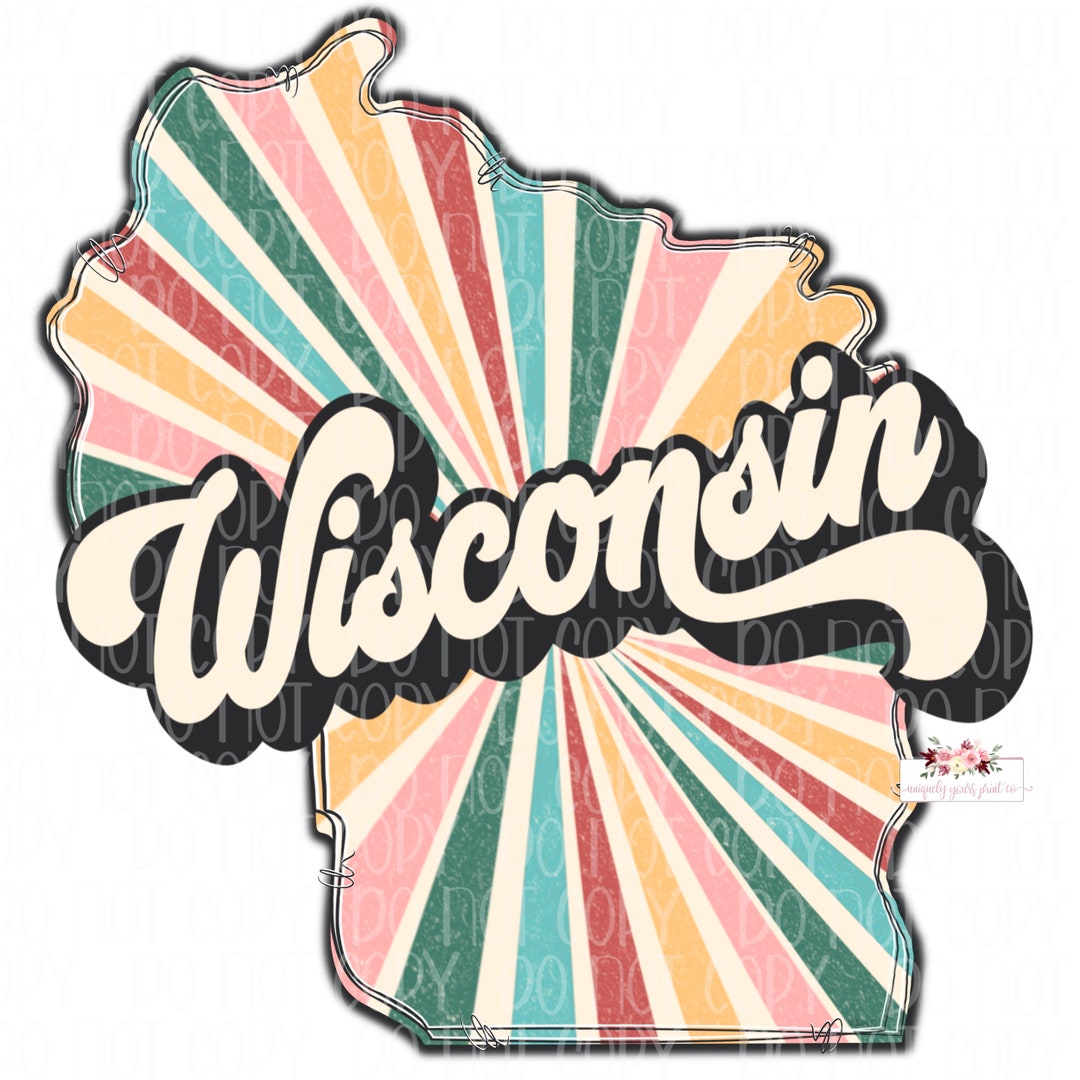 Wisconsin State Digital Design Download | Retro Boho Starburst Pattern ...