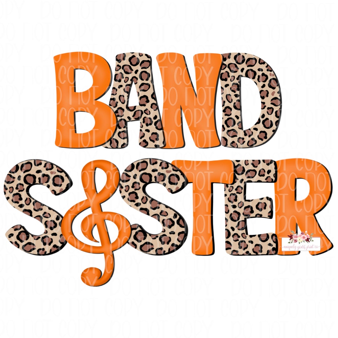 Cheetah Band Sister PNG | Hand Drawn Sublimation Design (digital ...