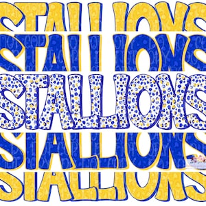 Stallions Digital Design | Stallion Mascot | Stacked Cheetah Tie Dye ...