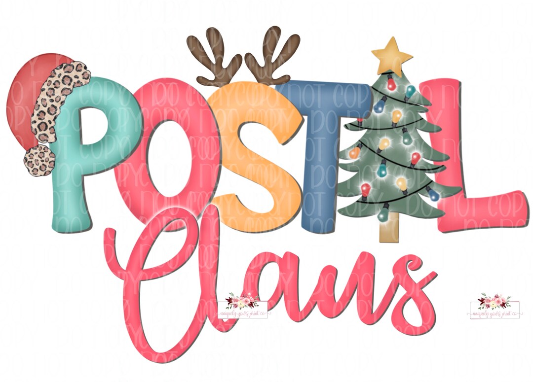 Postal Claus Digital Design | PNG | Antlers Gift Snowman & Santa Hats ...