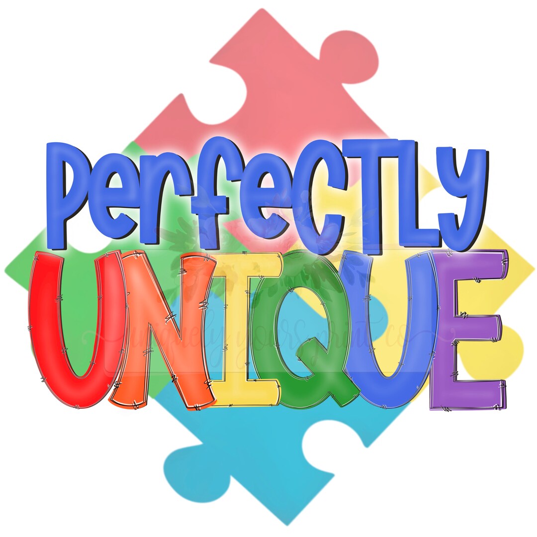 Autism Awareness | Perfectly Unique Puzzle Piece Background | Digital ...