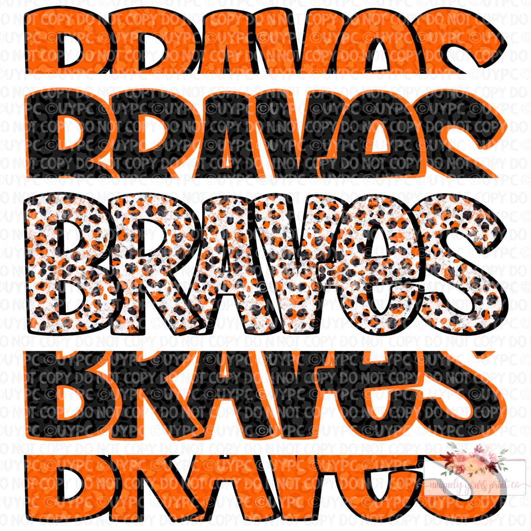 MHS Braves Mascot Digital Design Download | Hand Drawn| Stacked Cheetah ...