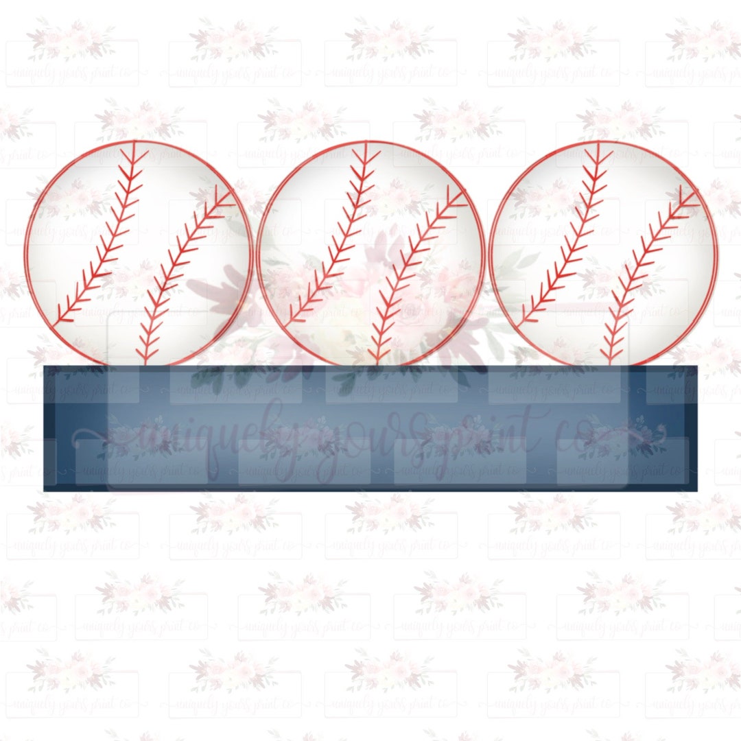 Baseball Trio With Name Plate Sublimation Design | Hand Drawn | Team ...