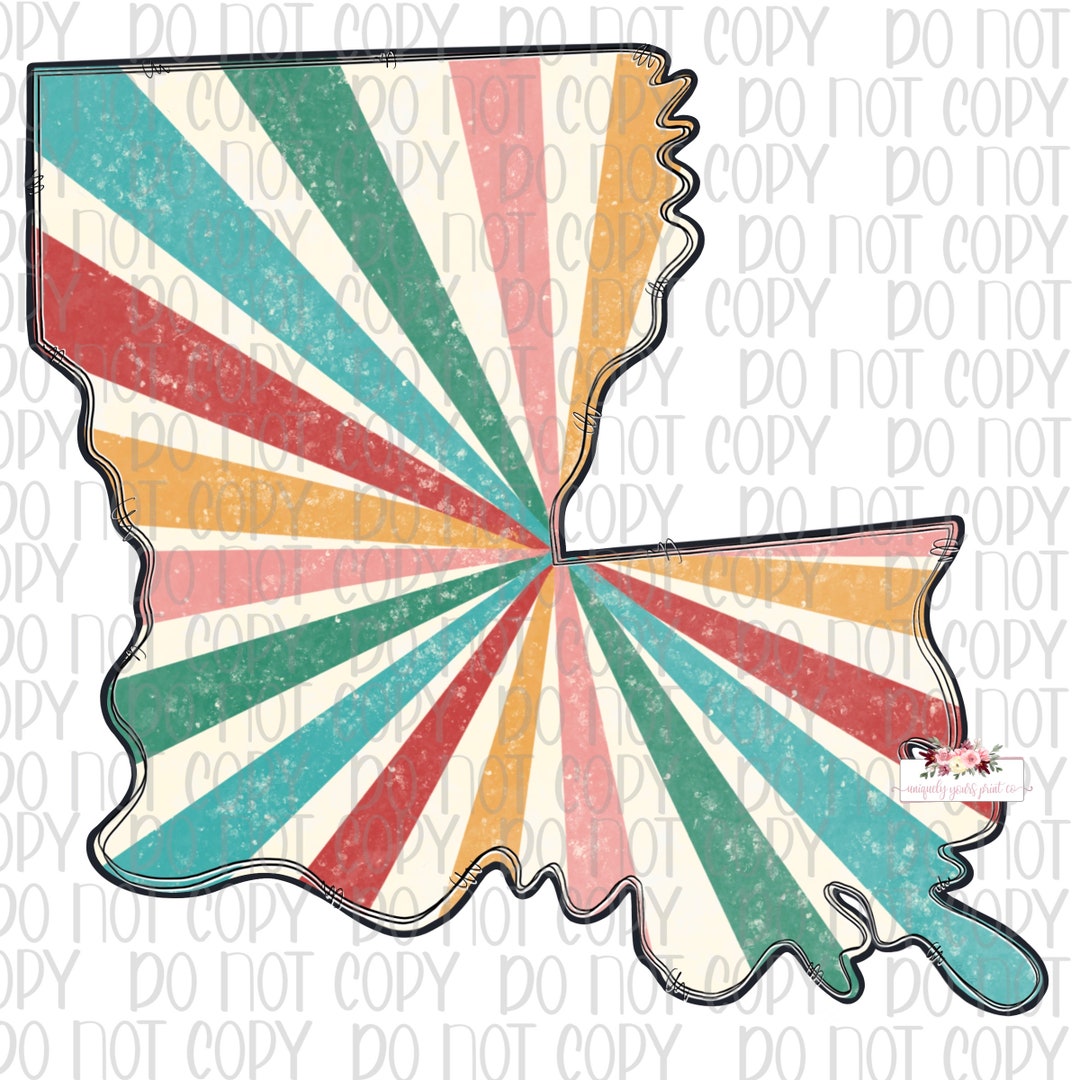 Louisiana State Retro PNG | Starburst Digital Designs | Instant ...