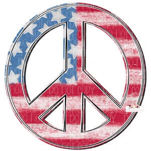 US Flag Peace Digital Design | Hand Drawn | Patriotic Peace Printable ...