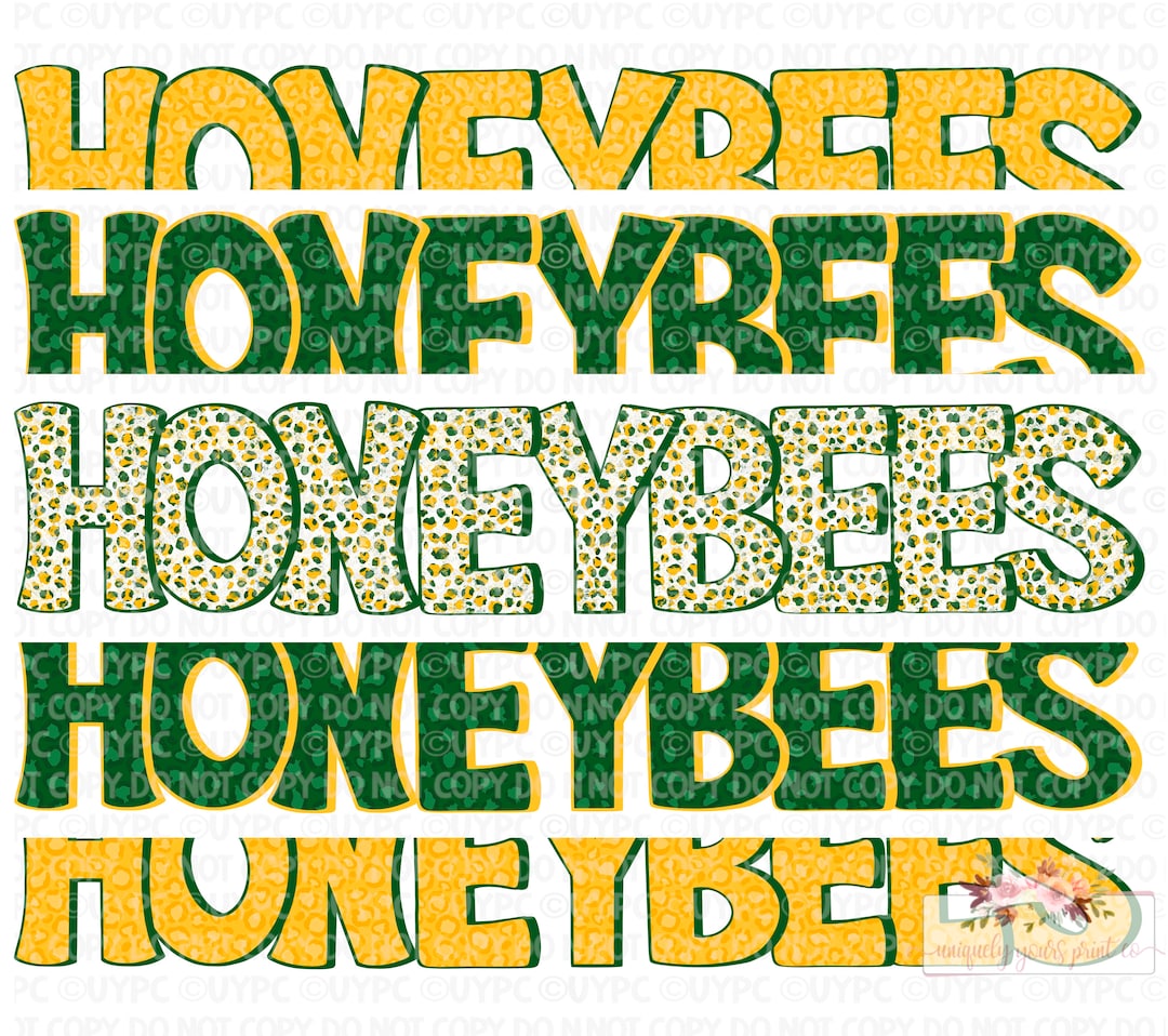 Honeybees Digital Design | Bee School Mascot | Stacked Cheetah Tie Dye ...