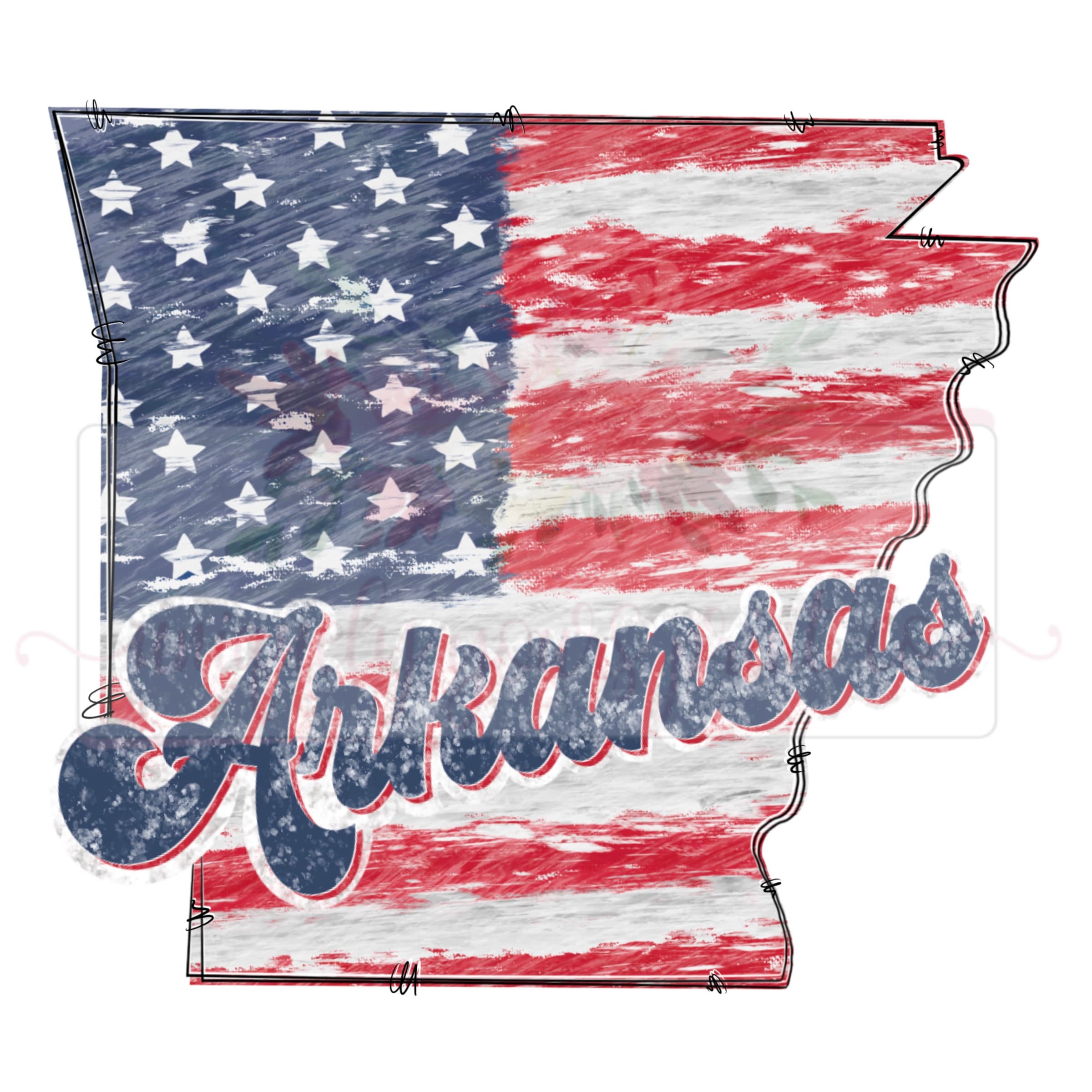Arkansas State Retro Patriotic | Vintage | Hand Drawn | Doodle Design ...