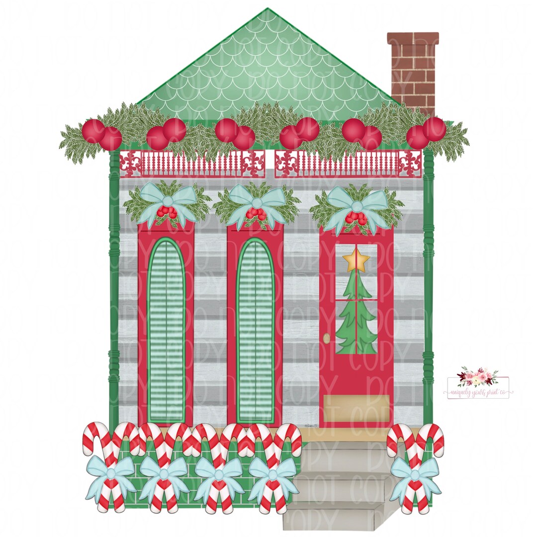 Christmas Shotgun House PNG | New Orleans Holiday Home (digital ...