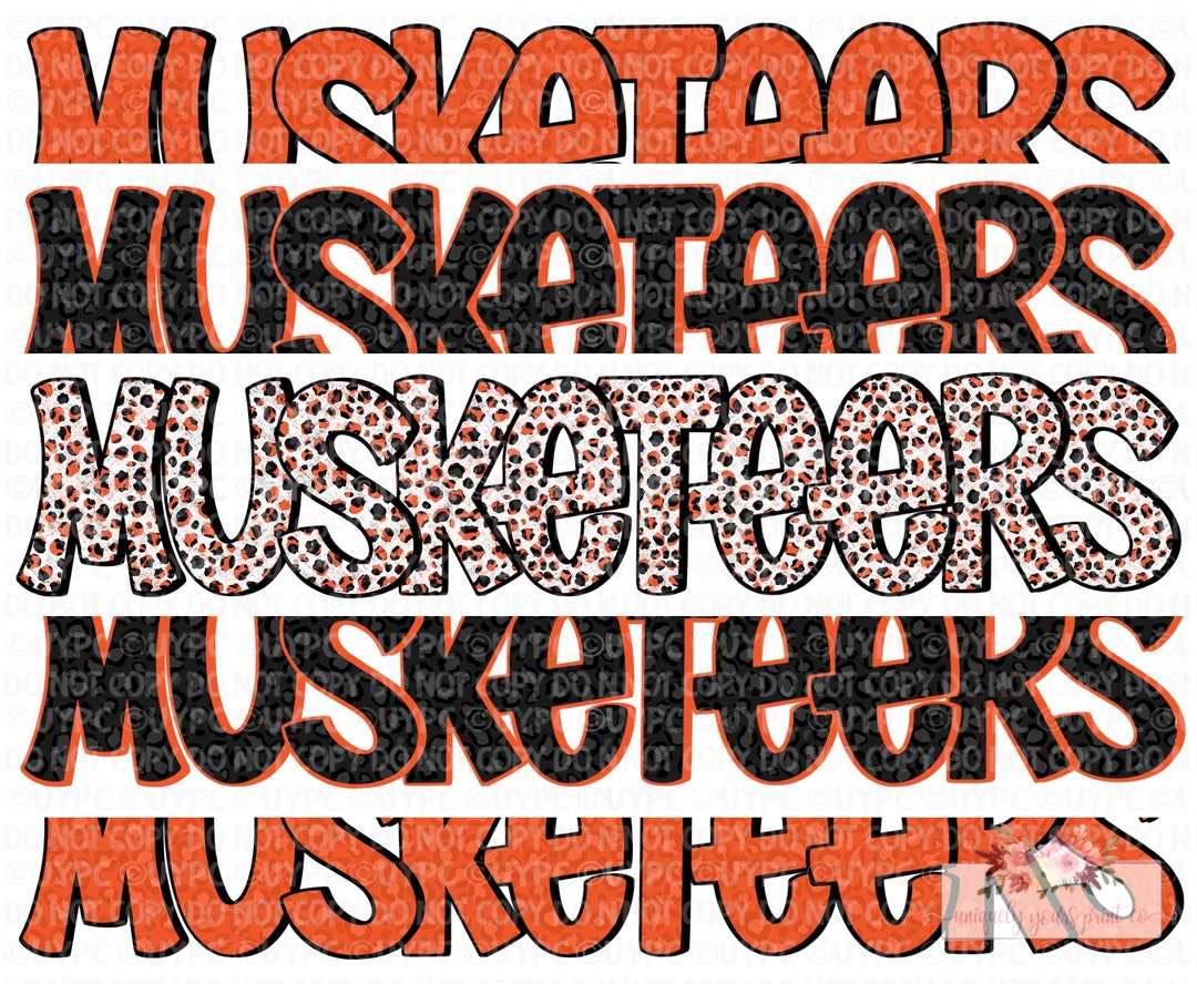 Musketeers Digital Design Mascot Clipart Stacked Cheetah Tie Dye ...