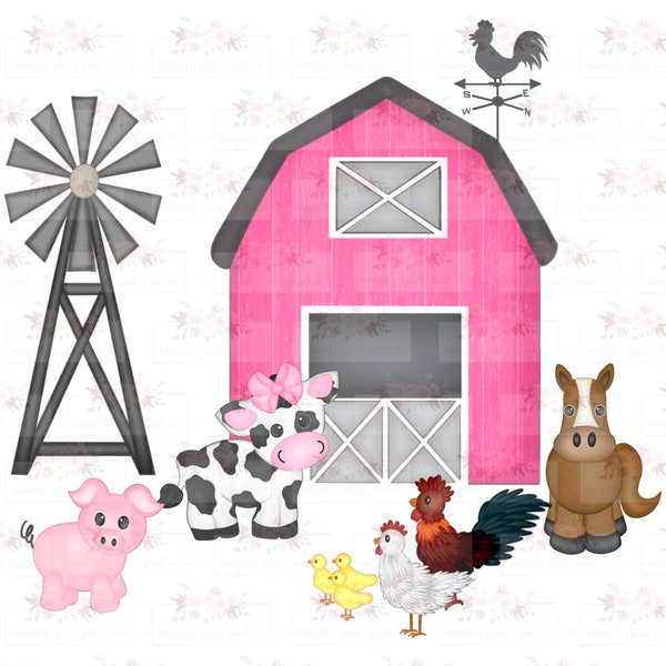 Pink Barn With Horse Svg - Etsy