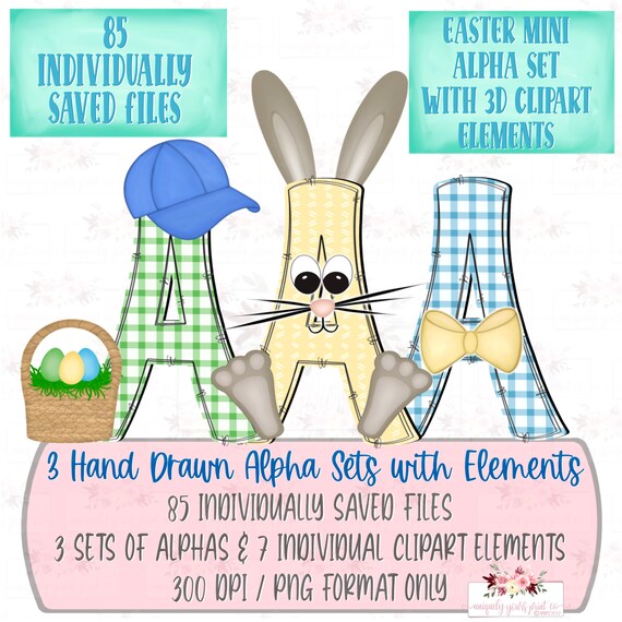 Boys Mini Trio Alpha With 3D Add-on Elements Set - Etsy