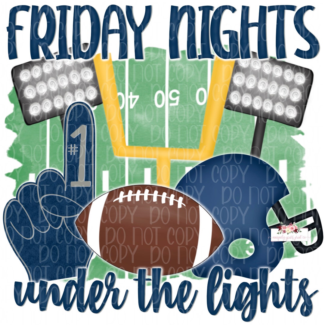 Navy & Gray Football Digital Design | Friday Nights Football Field PNG ...
