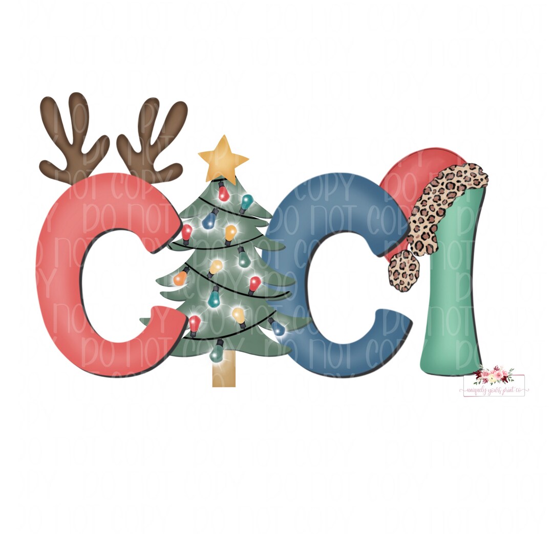 Christmas Cici Design | Reindeer, Leopard Santa (PNG Digital Download ...
