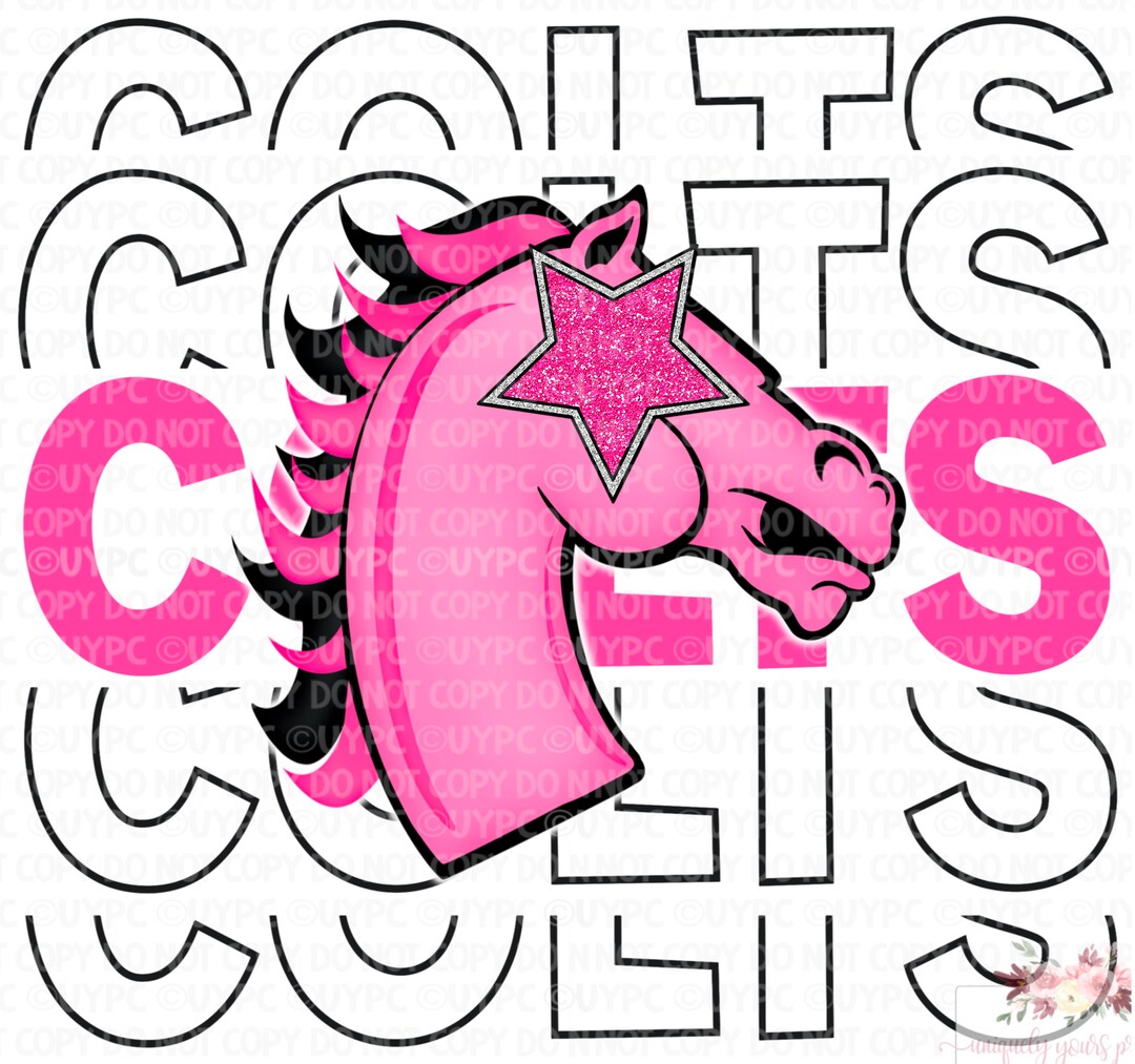 Pink Colts Mascot Digital Design | Hand Drawn (printable Download) - Etsy