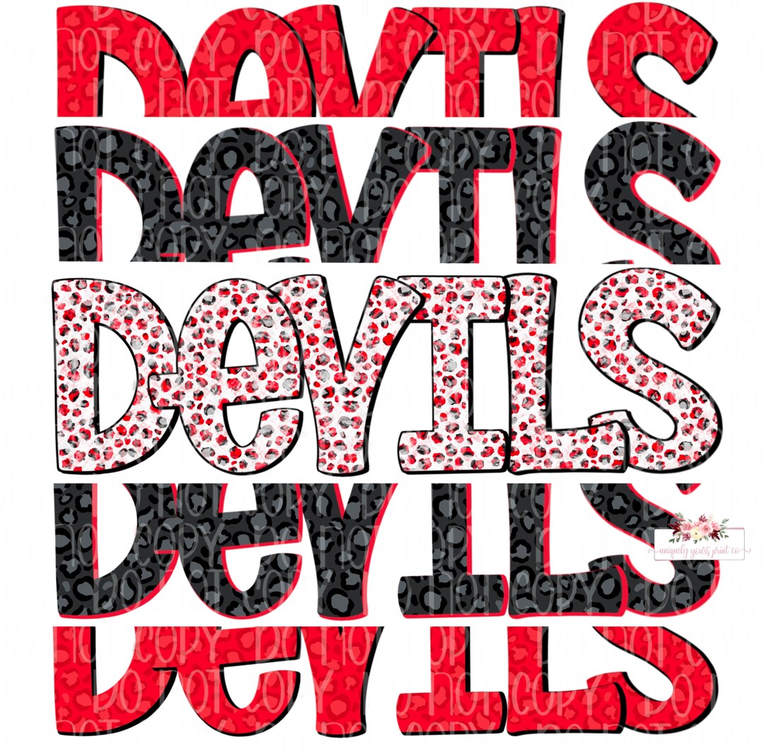 Devils Digital Design | Devil Mascot | Stacked Cheetah Tie Dye ...