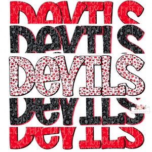 Devils Digital Design | Devil Mascot | Stacked Cheetah Tie Dye ...