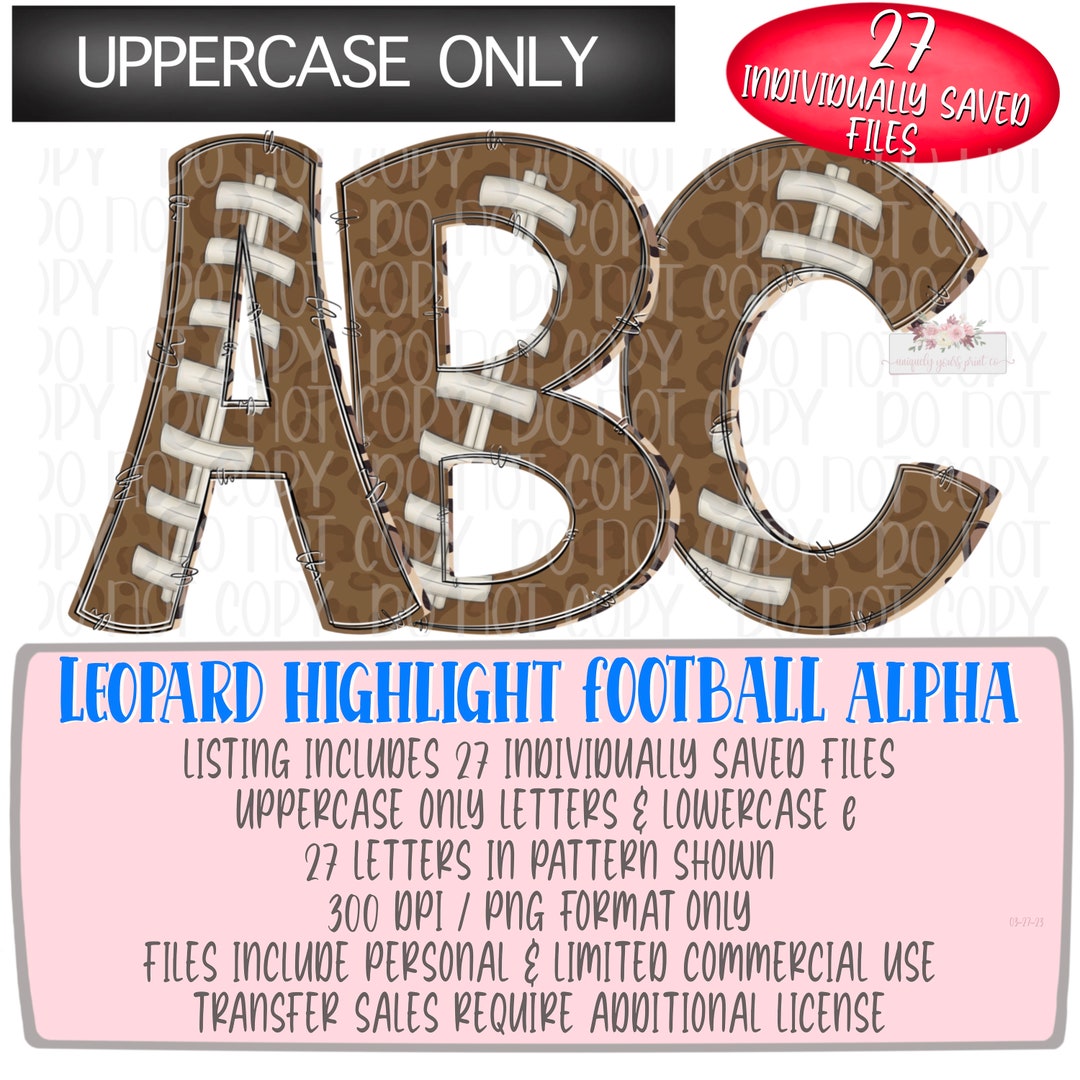 Football Leopard Uppercase Digital Alphabet Set | Individually Saved ...