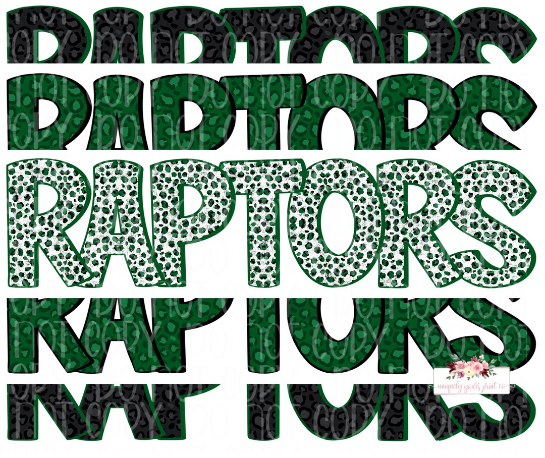 Black & Green Raptors Digital Design | Hand Drawn | Mascot Printable ...