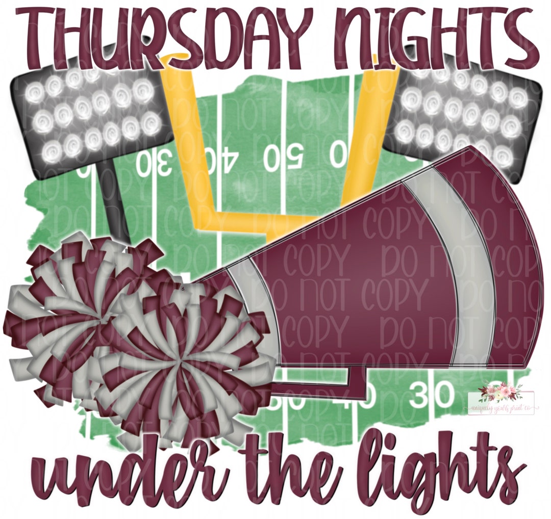 Maroon & Gold Cheer Digital Design | Thursday Nights Football Field PNG ...