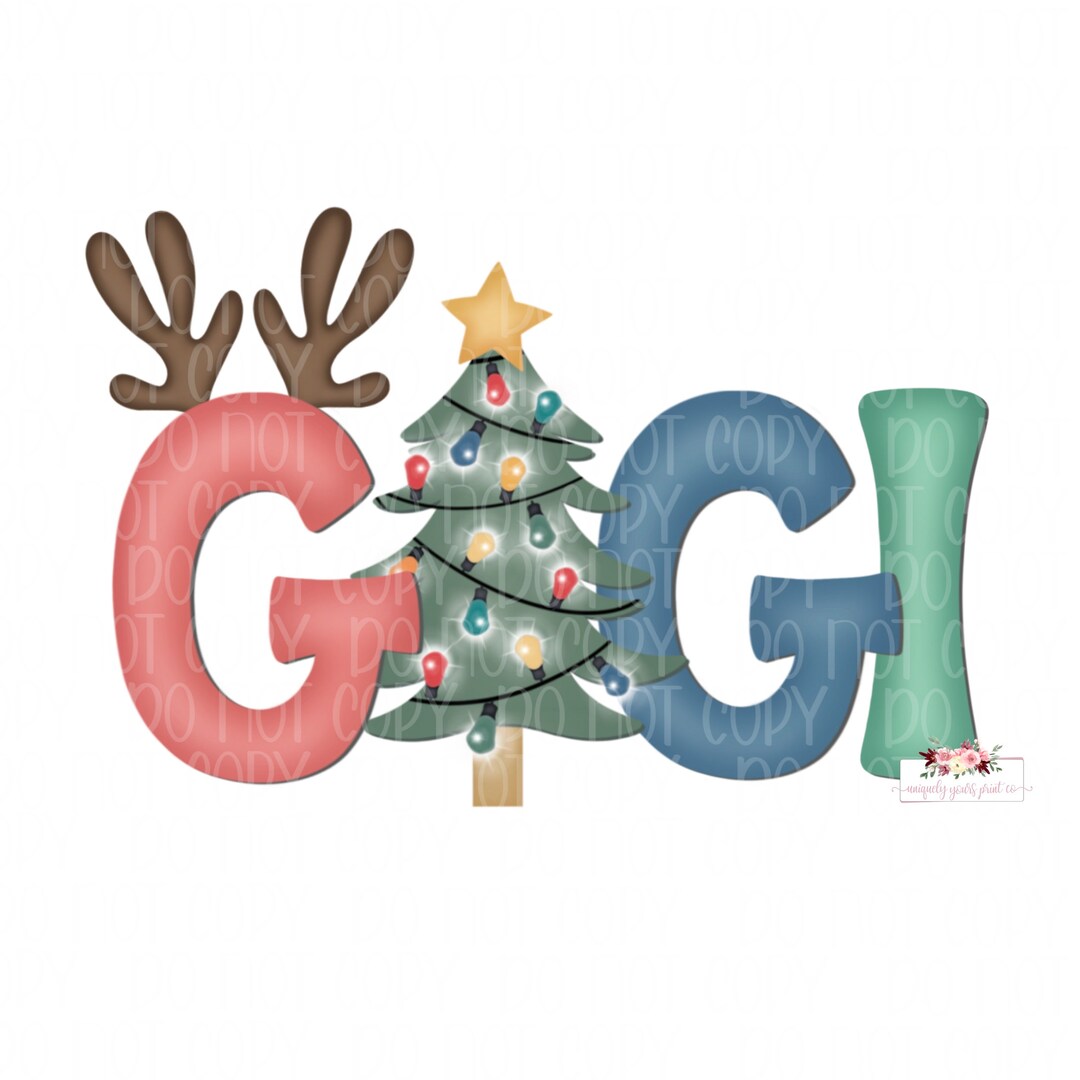 Christmas Gigi Digital Design | PNG | Reindeer Christmas Tree Leopard ...