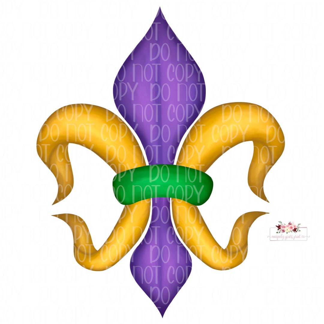 Mardi Gras Fleur De Lis PNG | Purple, Green & Gold (digital Download ...