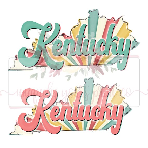 Pair of Kentucky Retro Vintage Starburst Digital Designs - Etsy