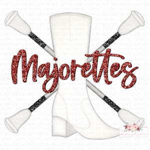 Majorette Digital Design | Crimson & Black Glitter |cross Batons and ...