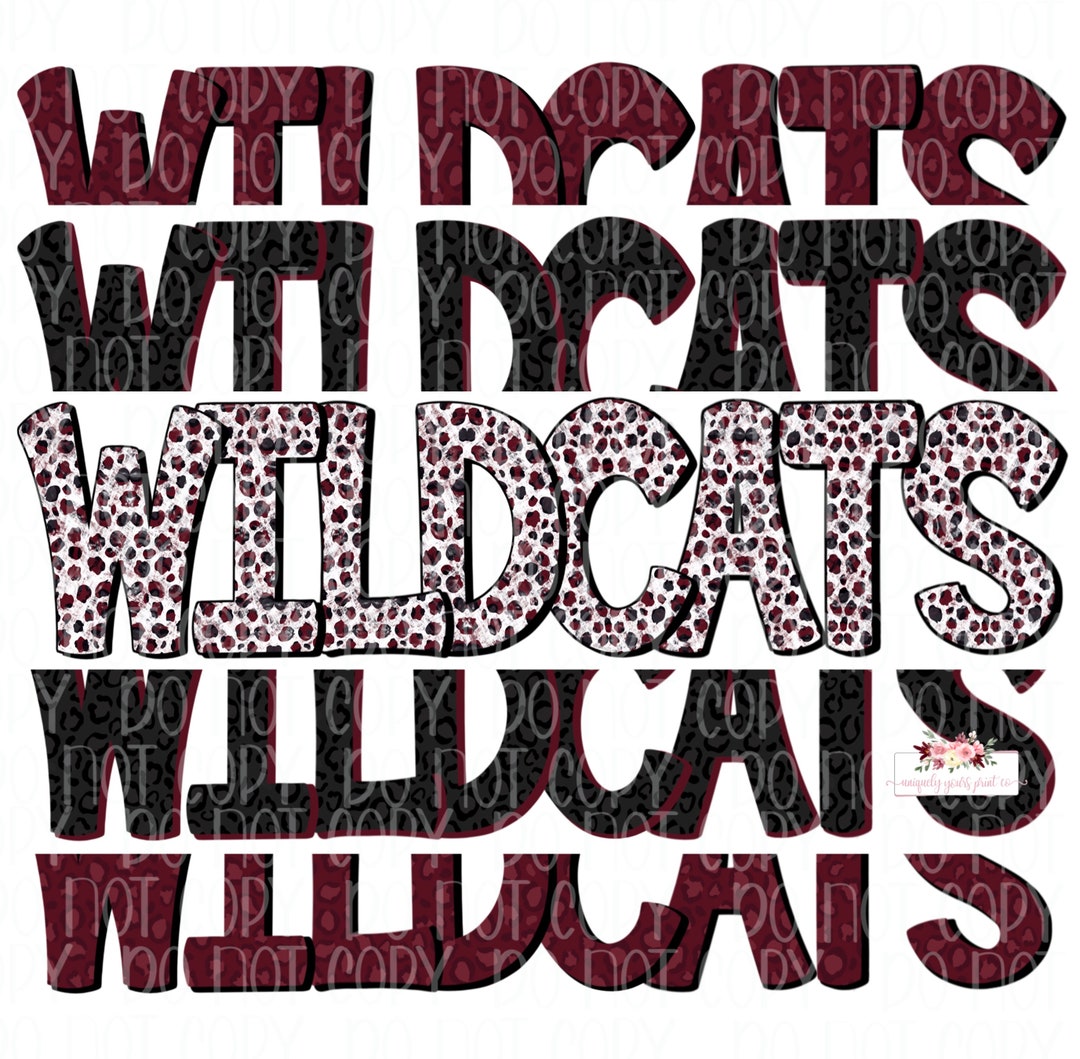 Wildcats Digital Design | Wildcats Mascot | Stacked Cheetah Tie Dye ...